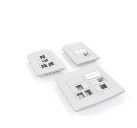 Faceplate Modular 4x2 Blanco - Estética y Funcionalidad para Redes